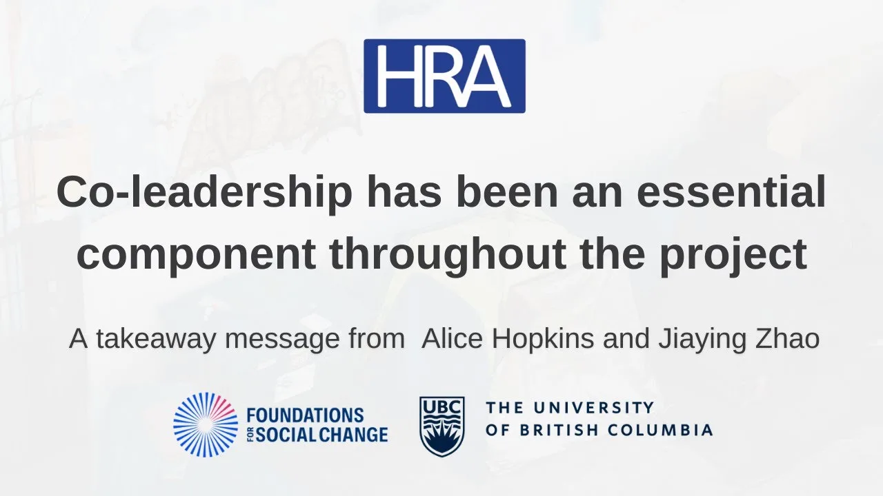 Co-leadership has been an essential component throughout the project ...