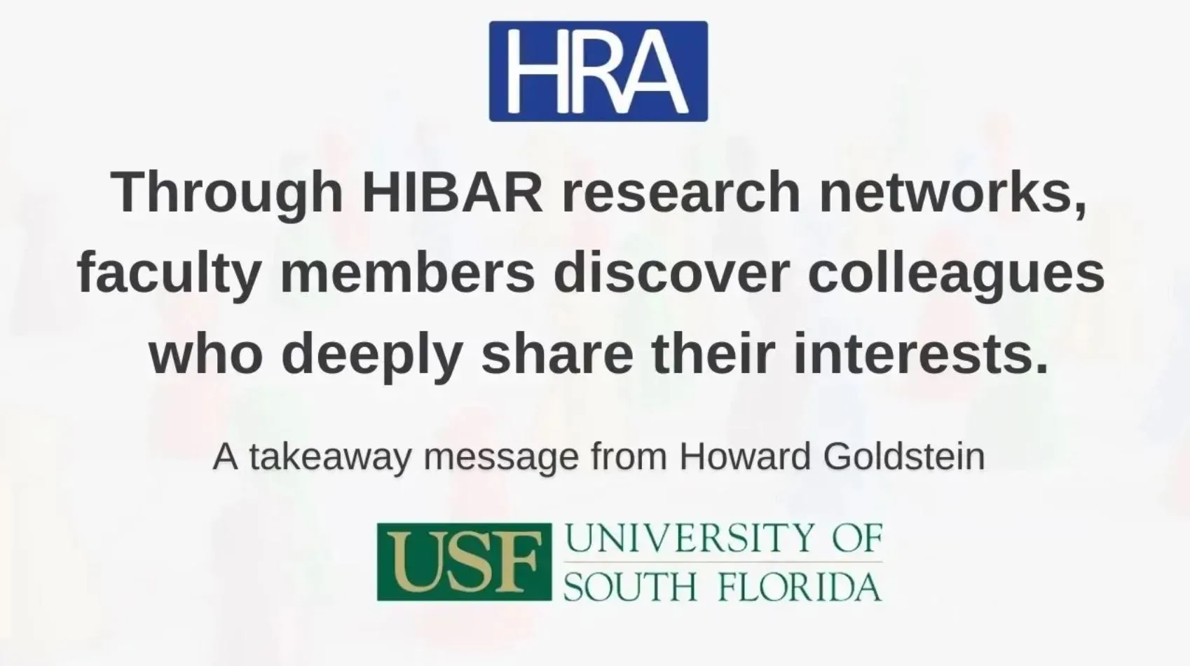 Through HIBAR research networks, faculty members discover colleagues ...