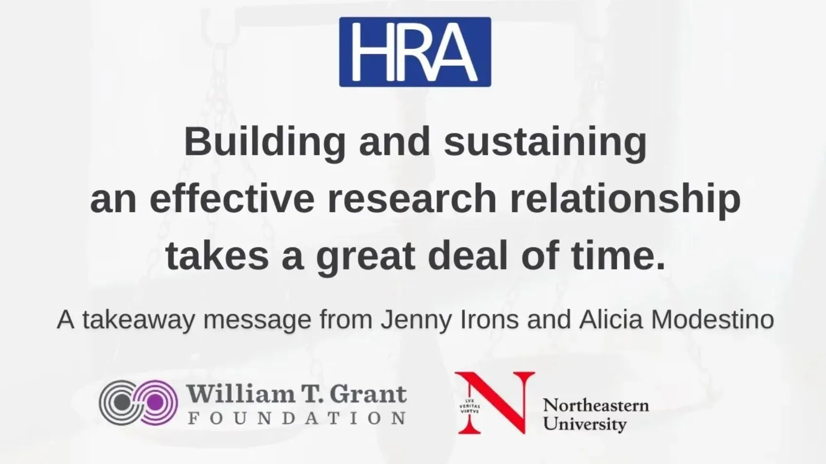 Building and sustaining an effective research relationship takes a ...